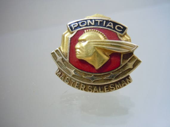 1940s Pontiac Master Salesman 10K Gold Diamond Enamel Pin | Etsy