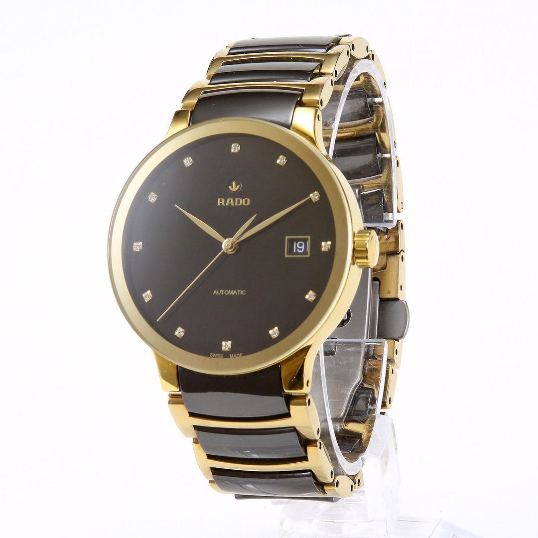 Rado Centrix Automatic Diamonds Stainless Steel Black Dial Men's Watch ...