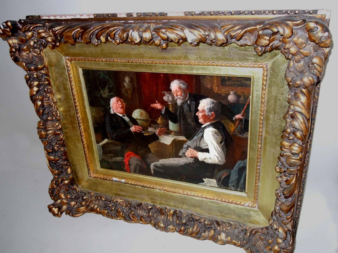 Louis Henry Charles Moeller Oil Painting A Good Laugh Old Men Joking ...