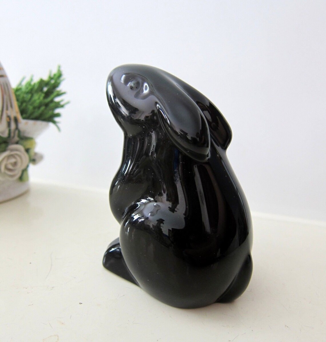 Baccarat France Crystal Black or Clear Rabbit Sculpture Figurine Hand ...