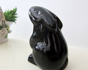 Black Rabbit Figurine - Etsy