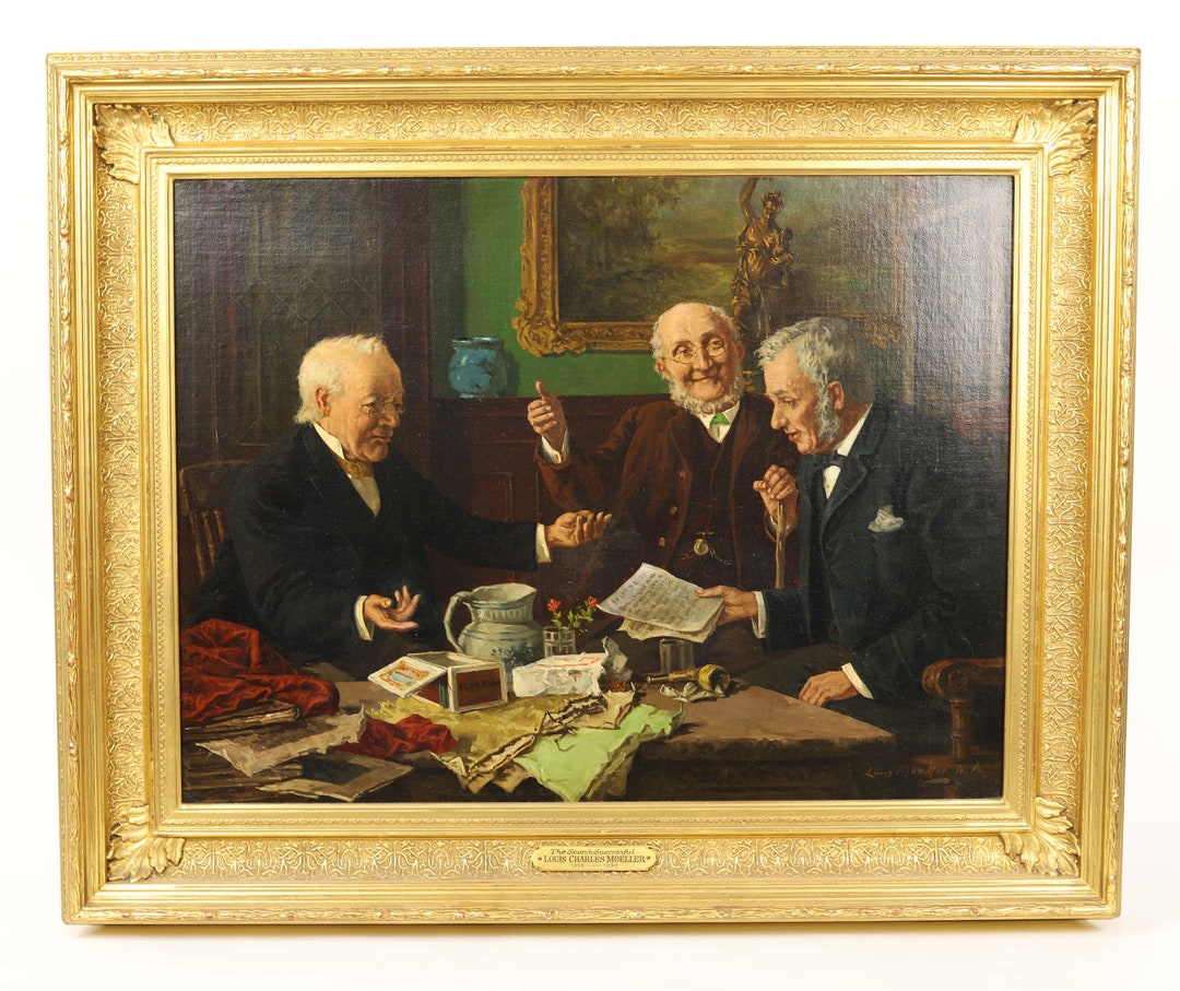 Louis Henry Charles Moeller Oil Painting "the Search Successful" Old ...