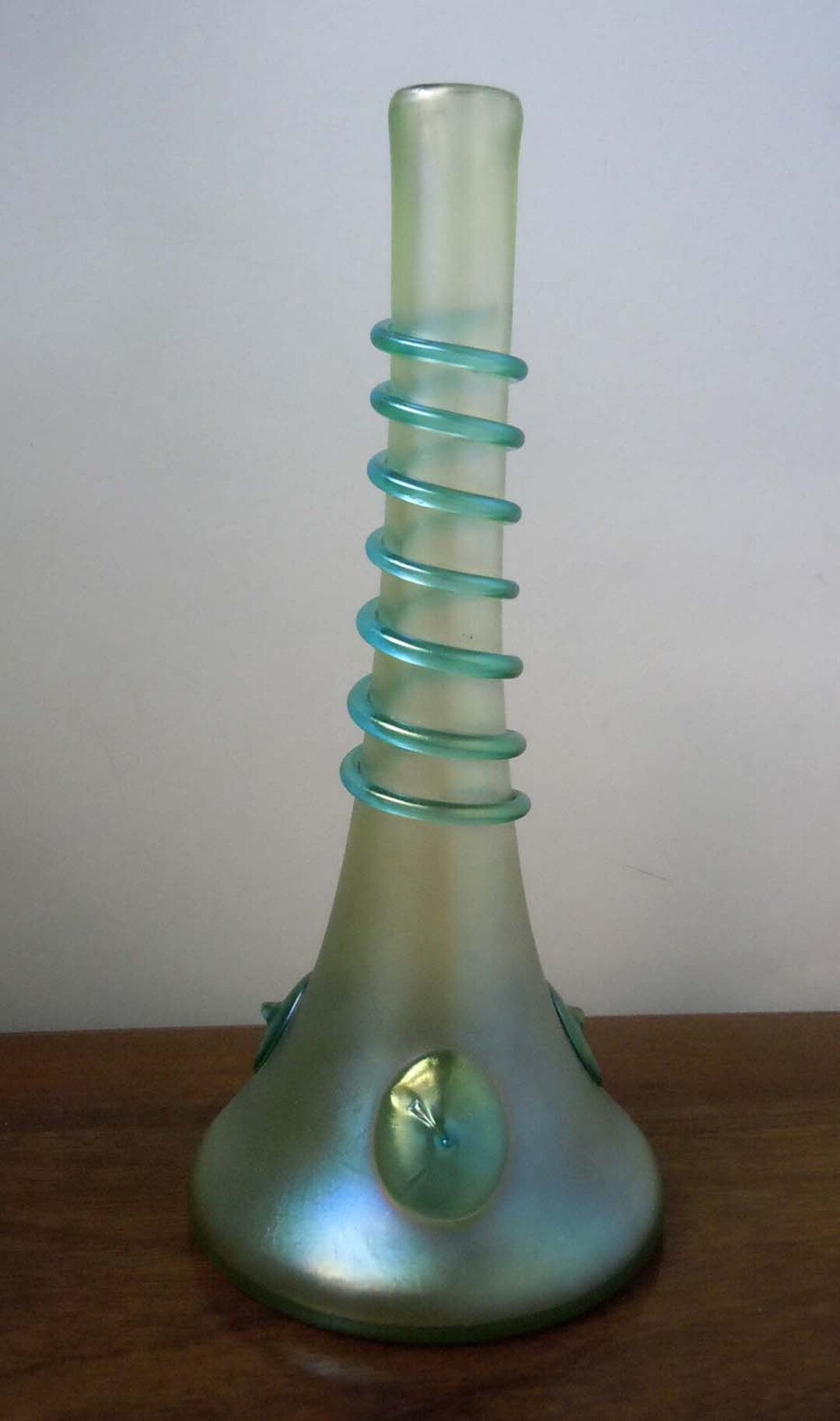 Loetz Austria Threaded Orpheus Art Glass Vase Ca.1903, Unmarked Olympia ...