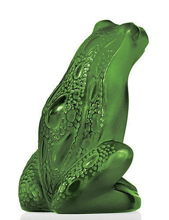 Lalique Frosted Lime Green Rainette Frog Art Glass Sculpture - Etsy