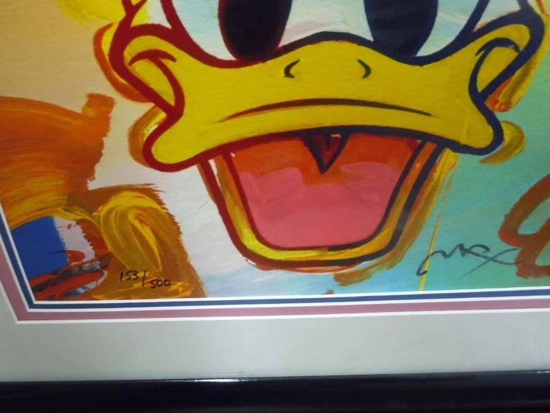 Limited Edition Peter Max Disney Donald Duck Serigraph Signed Numbered ...