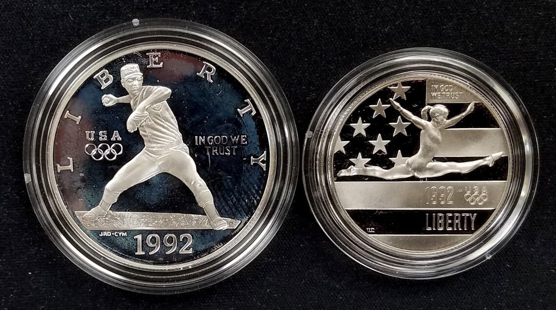 1992-S US Olympics 2-coin Proof Set W/silver Dollar and Half - Etsy