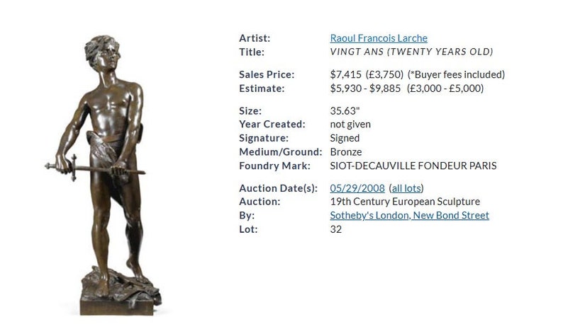Raoul Larche 19th Century French Bronze SCULPTURE of 'DAVID' Semi Nude ...