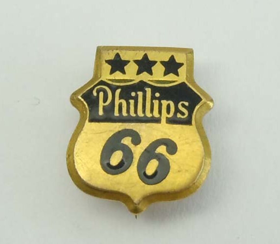 Phillips 66 Oil Company Hat Pin 10K Gold Enamel Brooch 3 Star 30 Year ...