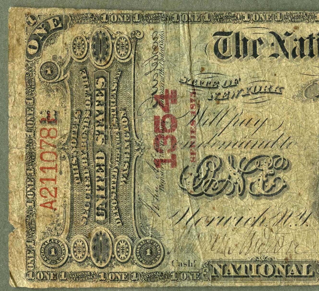 Rare National Currency One Dollar 1875 Bill from The National | Etsy