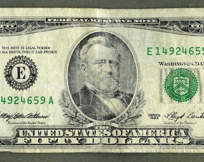 1993 Ulysses Grant Fifty Dollar Bill US Currency Paper Money - Etsy 1993 Ulysses Grant Fifty Dollar Bill US Currency Paper Money - Etsy