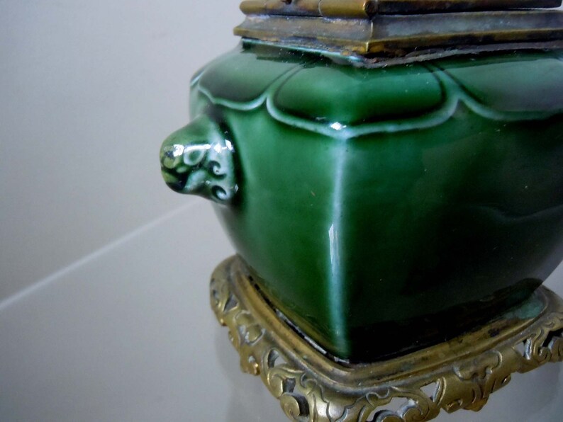 Theodore Deck 1823-1891 French Green Glazed Earthenware | Etsy