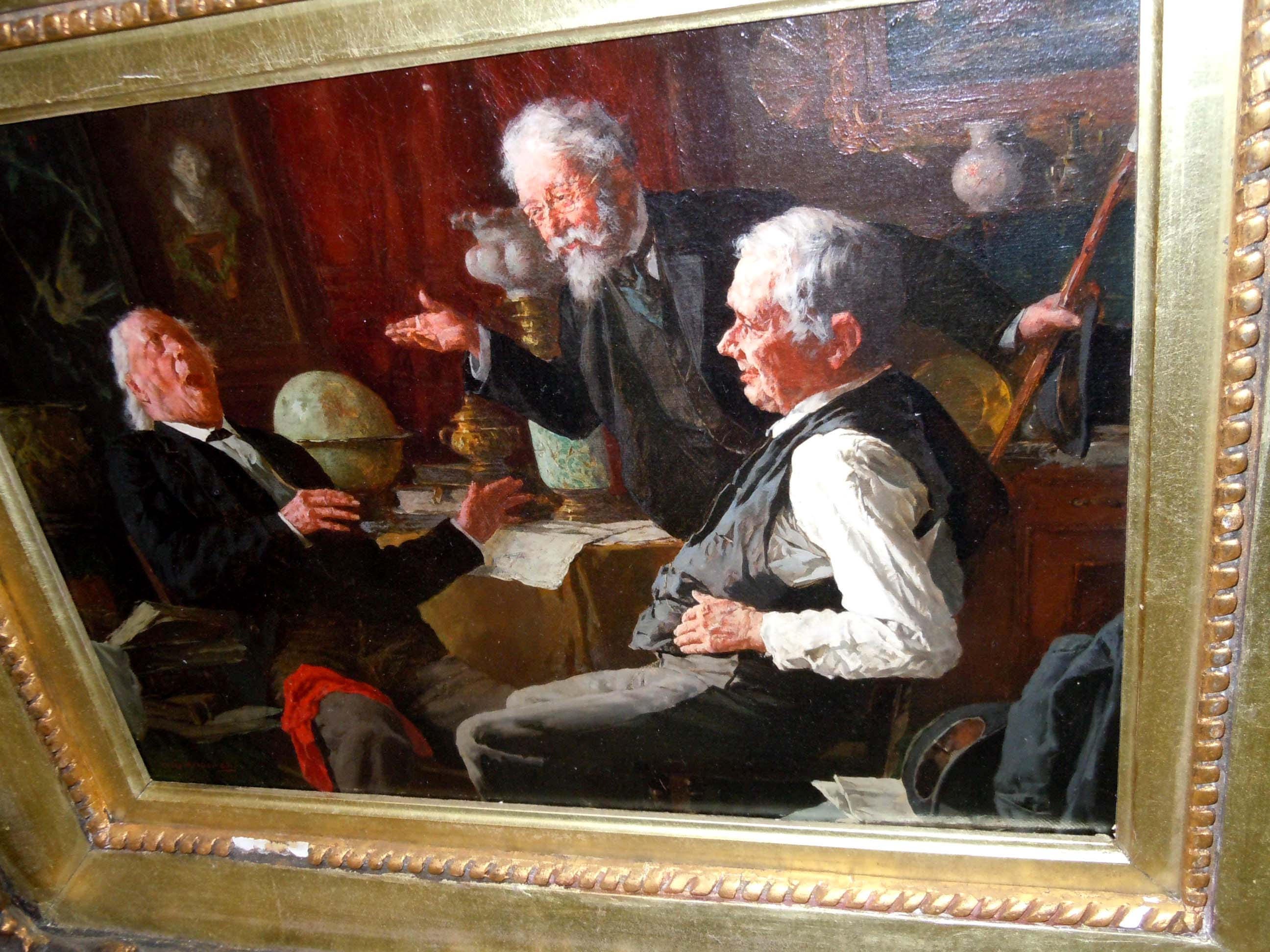 Louis Henry Charles Moeller pintura al óleo una buena risa - Etsy España