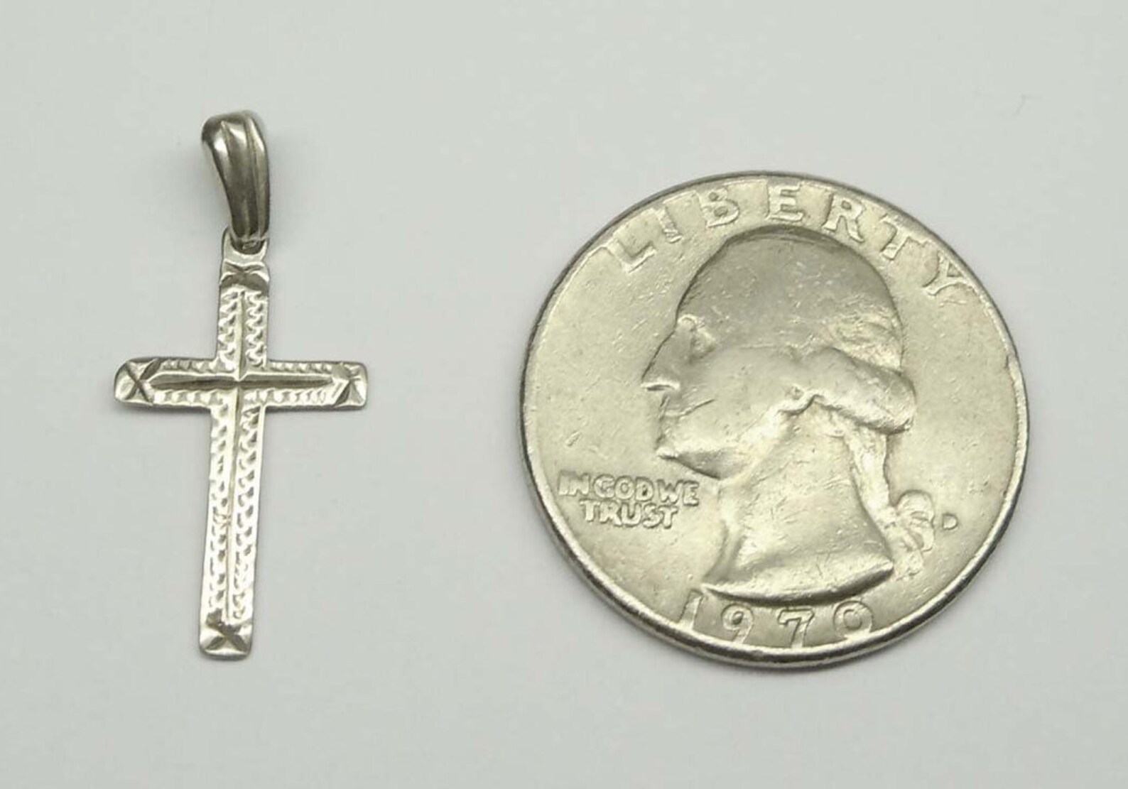 Antique Sterling Silver Diamond Cut Engraved Cross - Etsy