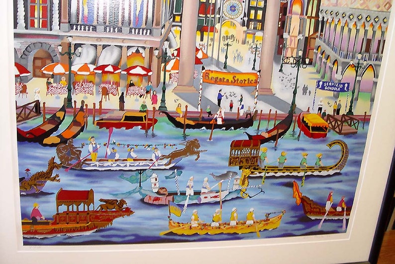Linnea Pergola Venice Regatta Serigraph Signed Numbered Italy Italian ...