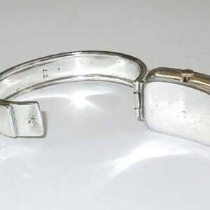 Obrey French Silver Ribbon Cuff Bracelet Watch 20th Century Modern ...
