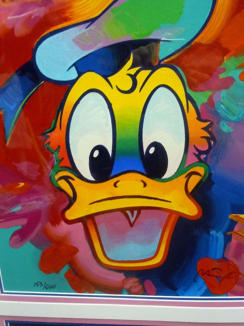 Limited Edition Peter Max Disney Donald Duck Serigraph Signed Numbered ...
