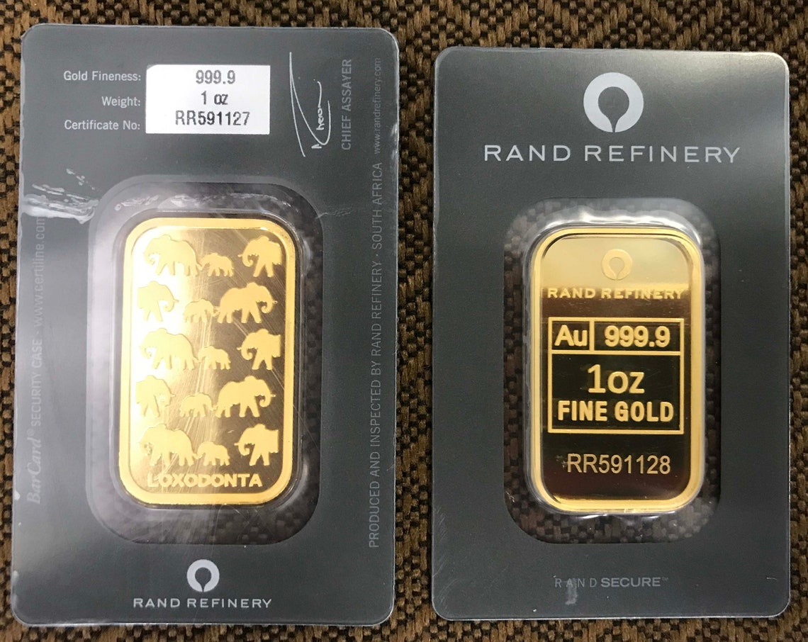 1 oz Rand Refinery Gold Bar New with Assay Loxodonta | Etsy