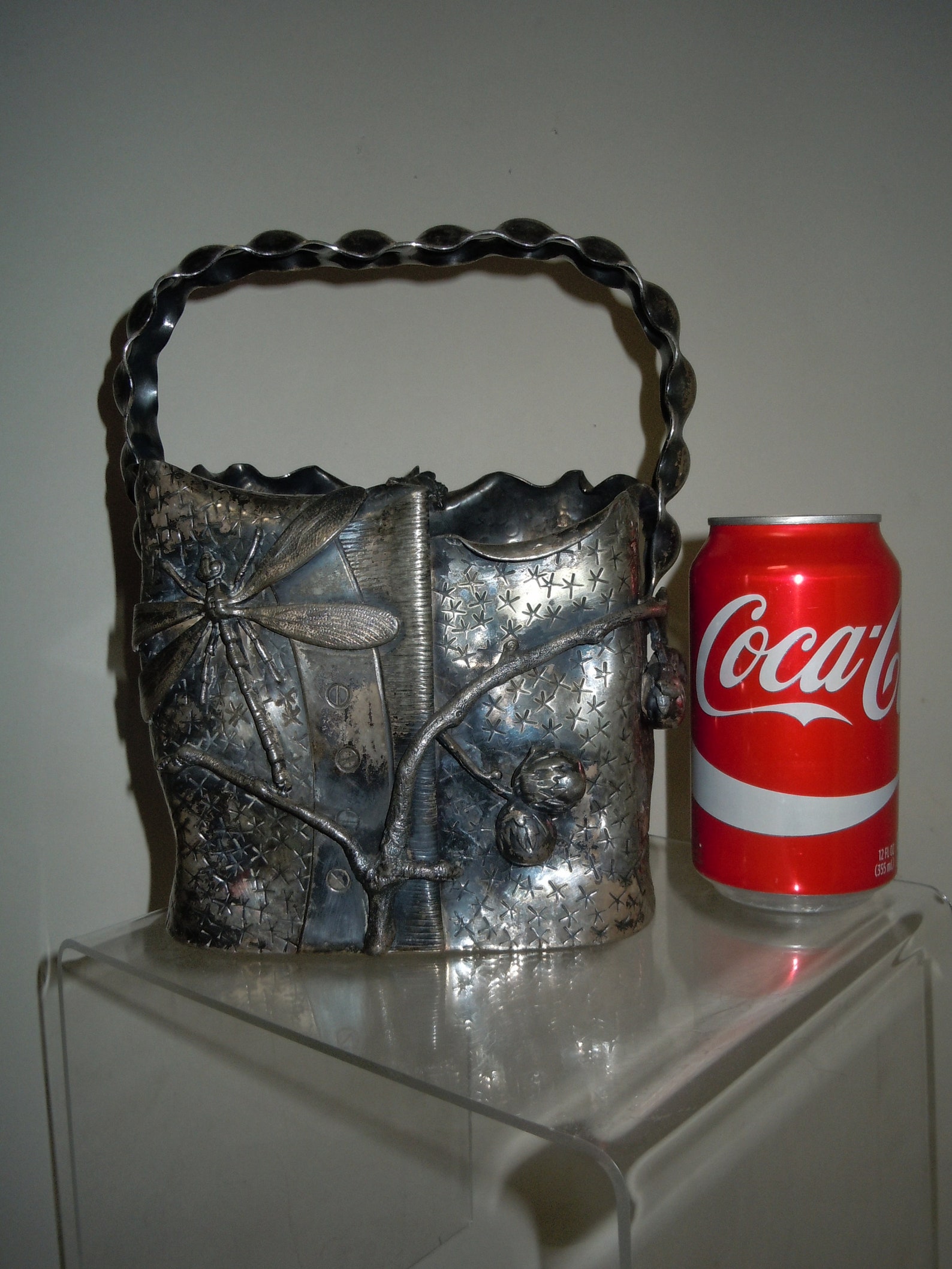 A Fine Simpson Hall Miller Silvered Trompe L'oeil Basket, Last Quarter ...