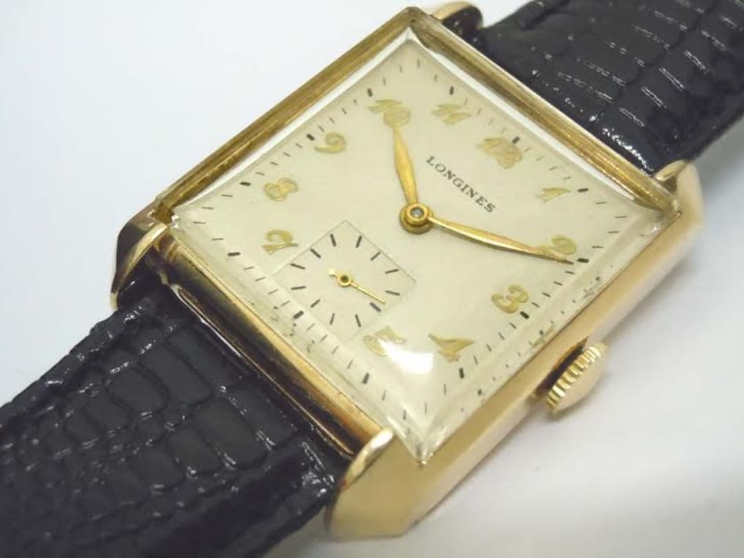 1947 Mens Art Deco Longines 14kt Gold 22L Estate Watch - Etsy