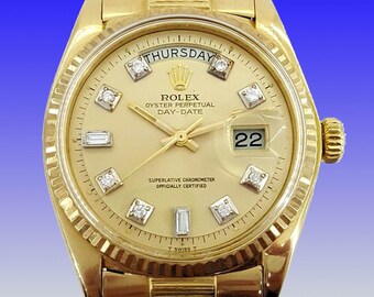 Rolex 18k Gold Watch - Etsy