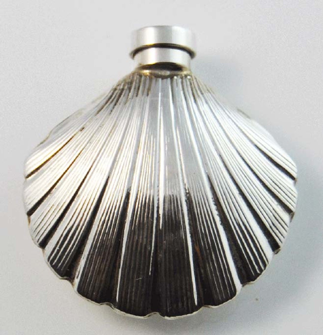 Vintage Tiffany Sterling Silver Clamshell Perfume Sent Bottle Clam ...