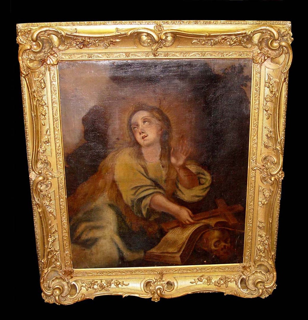 18c German School Virgin Mary Magdalene Old Master Oil Painting - Etsy