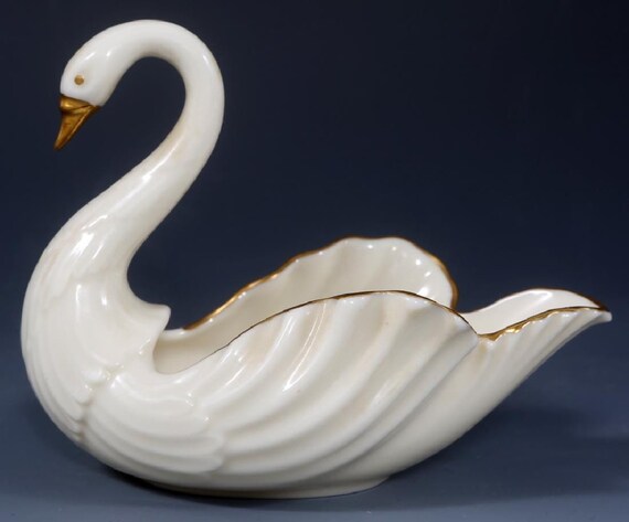 Lenox Swan 24k oro trim porcelana abalorios caramelo plato | Etsy España