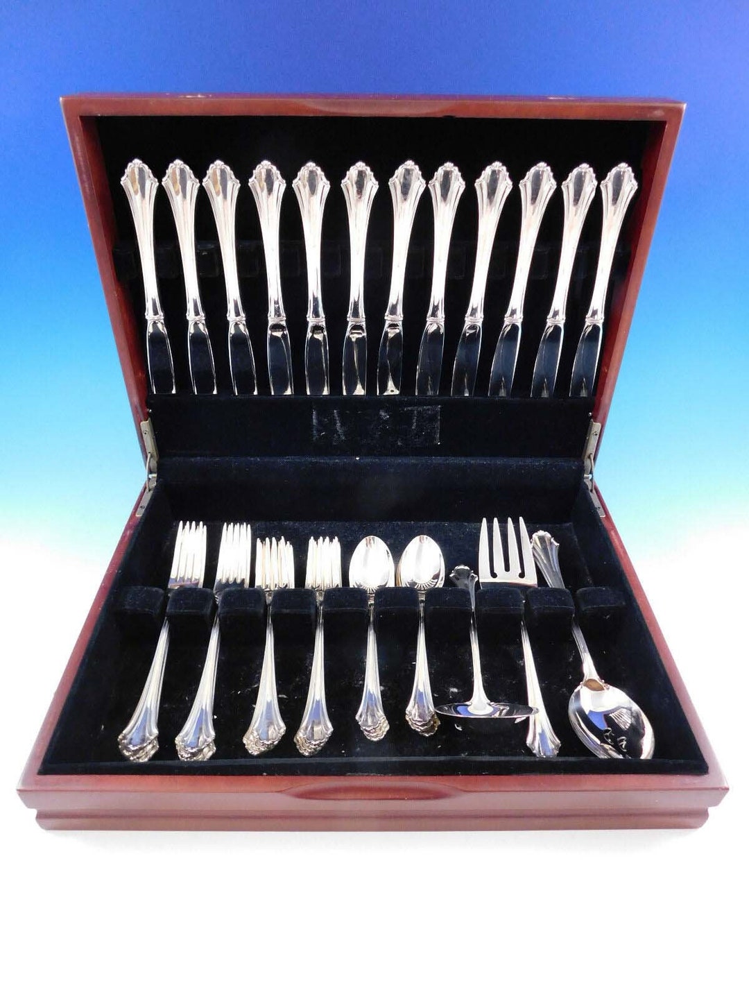 Bel Chateau by Lunt Sterling Silver Flatware Set Dinner Service for 12 ...