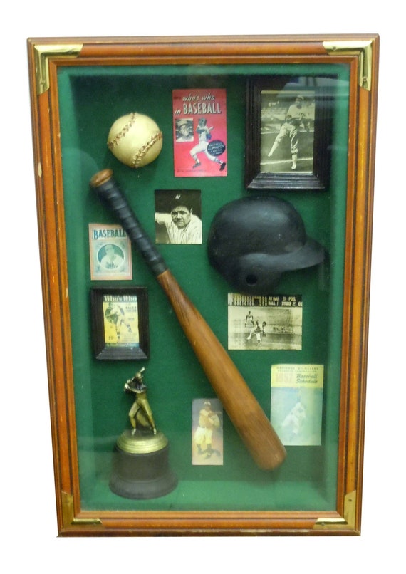 Baseball Framed Shadow Box Frame Bat Ball Helmet Who's Who - Etsy UK