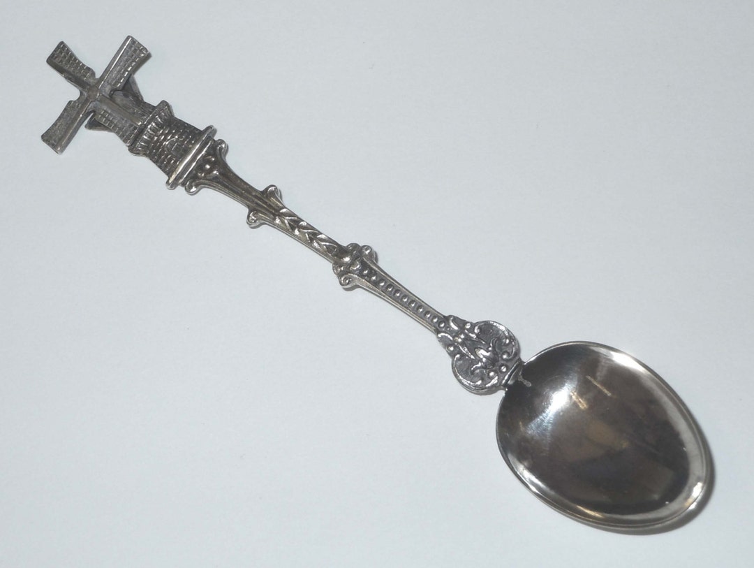Dutch 830 Silver Windmill Spoon Holland 3D Movable Spinning HH ...