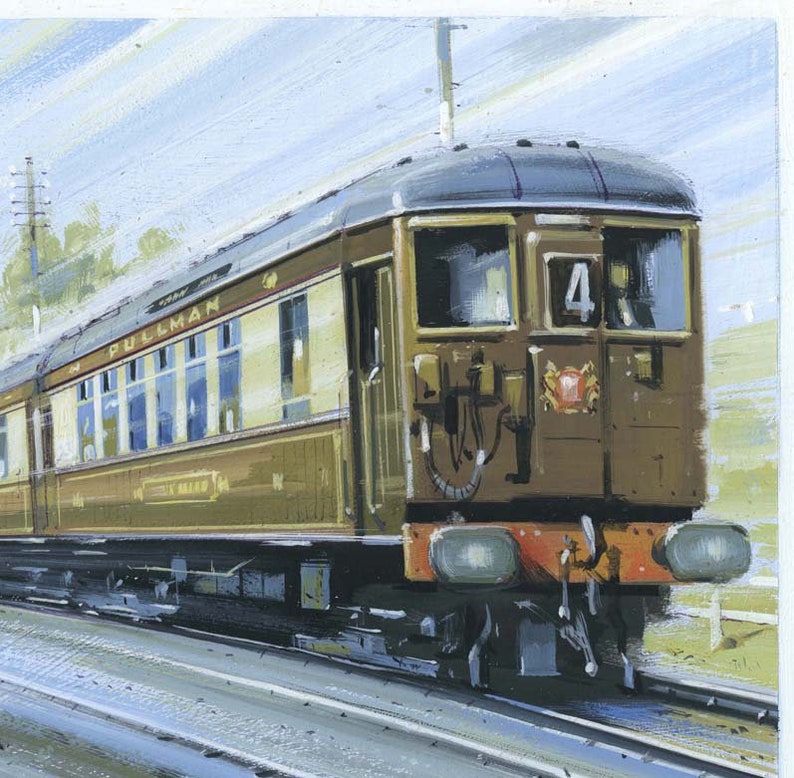 John Smith Illustration Art Drawing Brighton Belle Train Gouache on ...