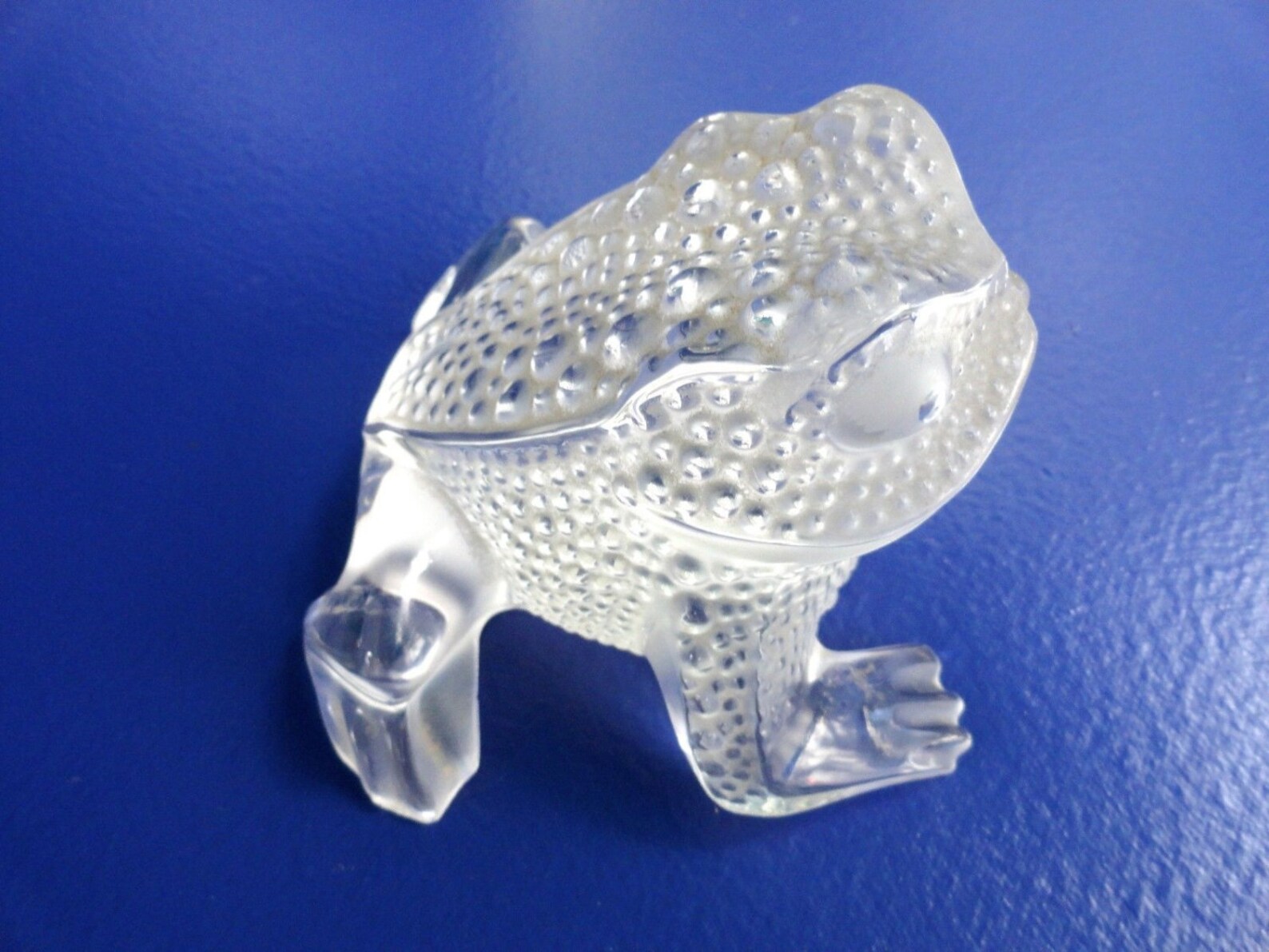 Lalique Crystal Gregoire Frog Toad Figurine Clear Frosted 11640 ...