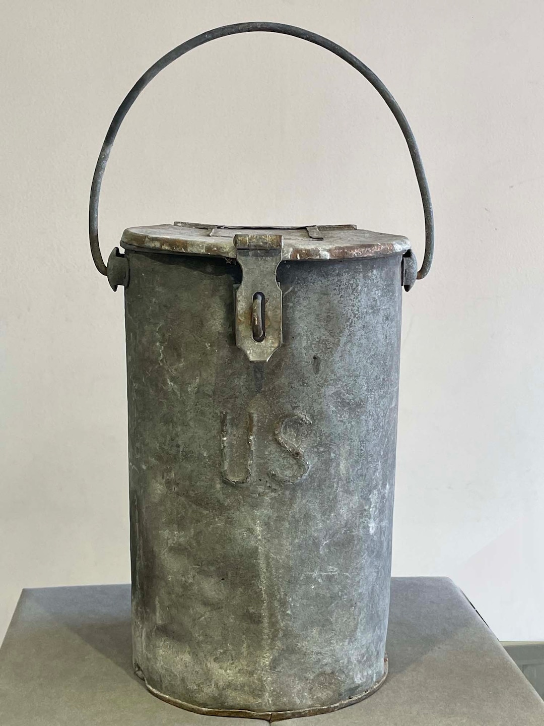 Antique U.S. Military Bucket Galvanized Civil War Era Pail, Box ...