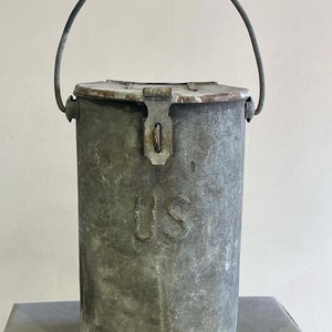 Antique U.S. Military Bucket Galvanized Civil War Era Pail, Box ...
