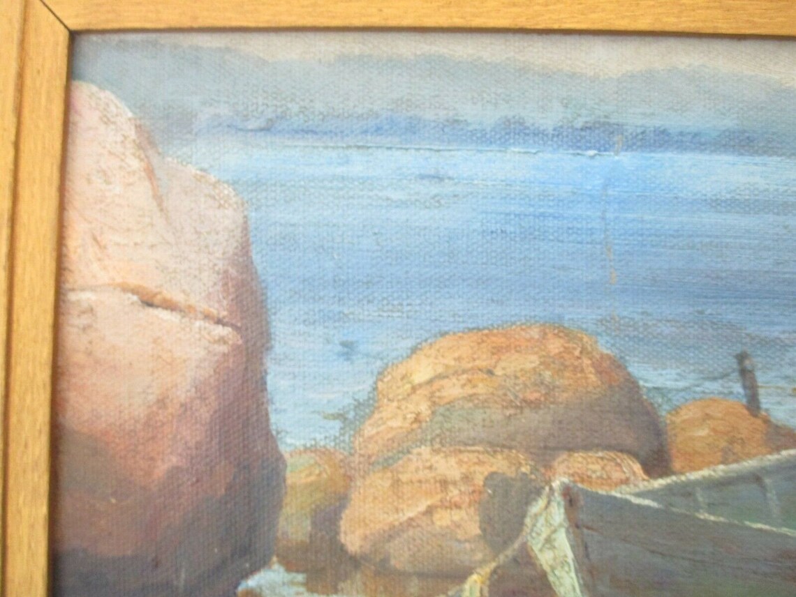 Augustus W. Buhler Oil Painting Beach Scene With Row Boat - Etsy