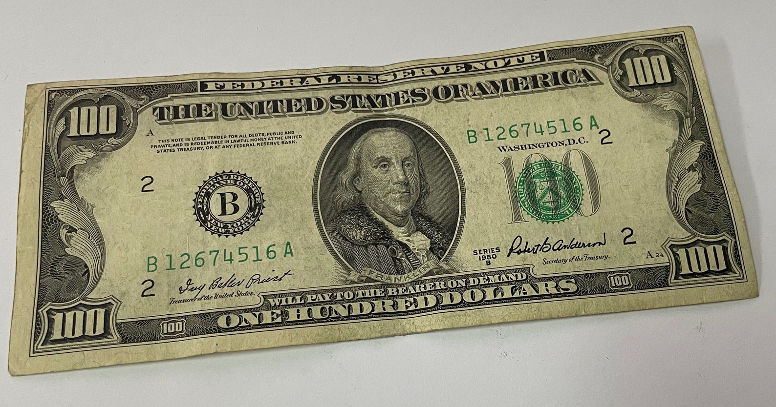 1950B One Hundred Dollar Bill 100 Dollar Bill Green Seal Old - Etsy