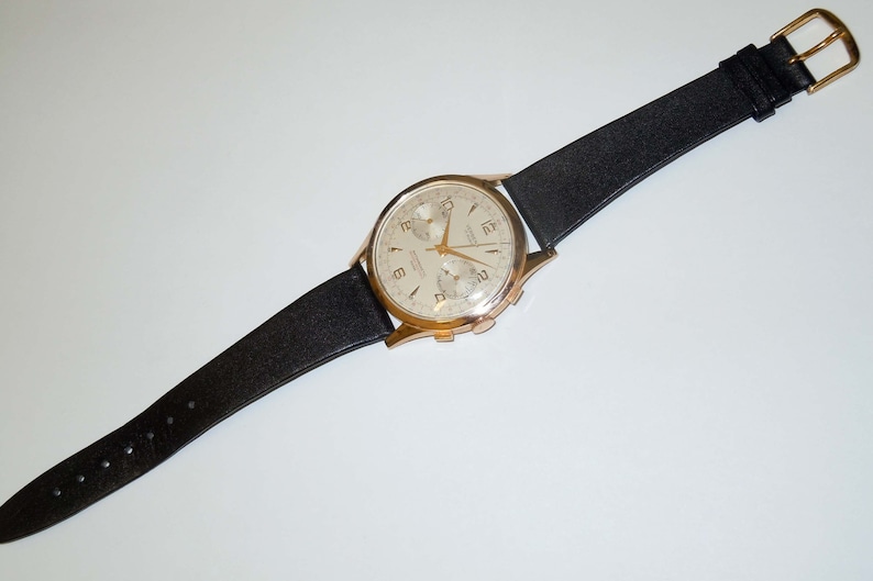 Mens 18k Yellow Gold Verbena Chronograph Wristwatch 17 Rubis ...