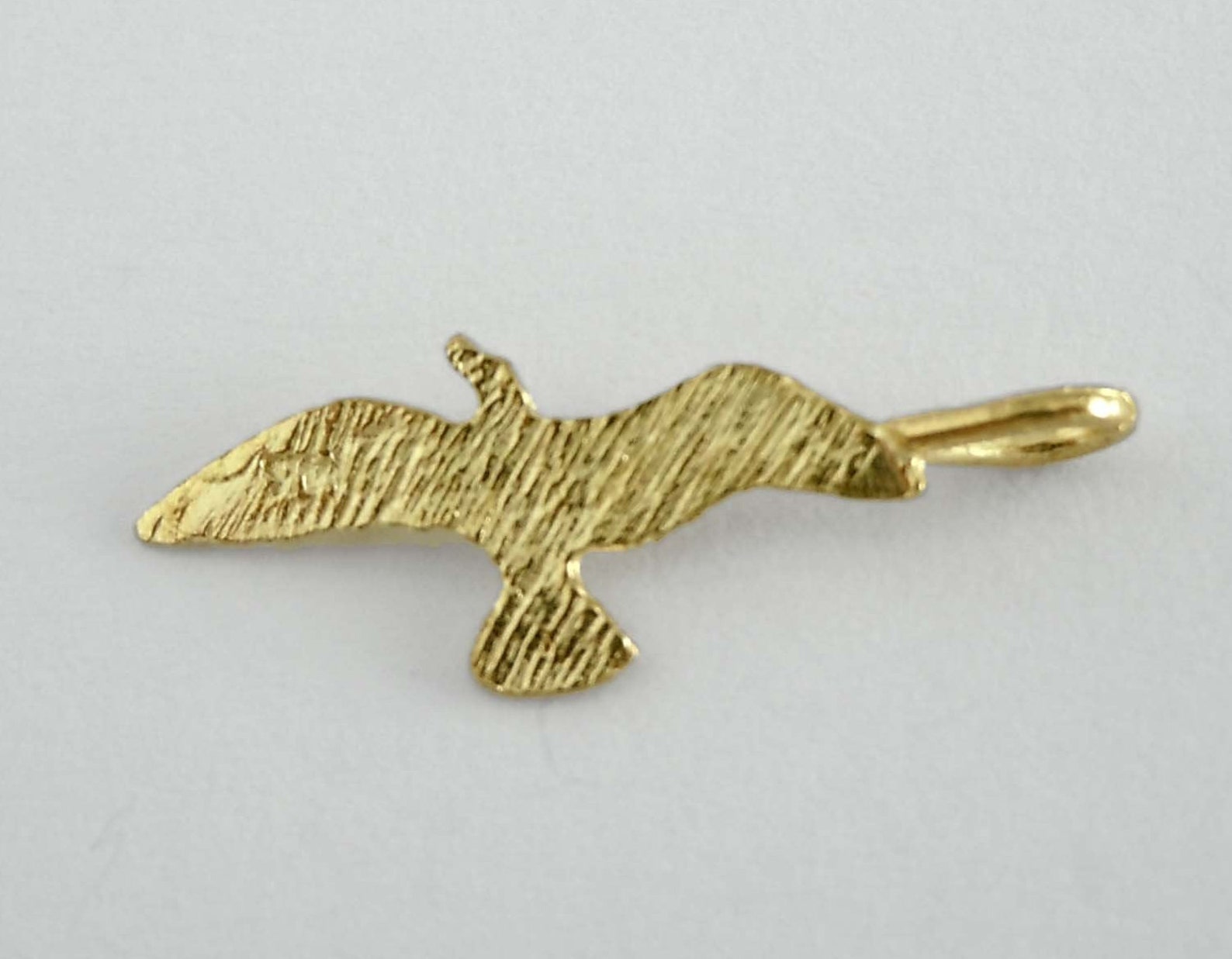 14K Yellow Gold Seagull Pendant Charm High Relief Diamond Cut - Etsy