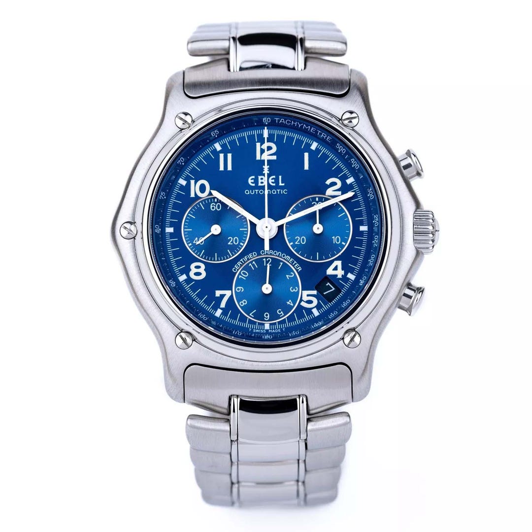 Ebel Le Modular Chronograph | Ref. E 9137240 | Blue Dial | Stainless ...