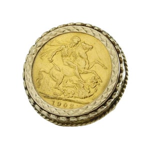 1902 Edward VII British Sovereign Gold Coin Pinky Ring Size - Etsy ...