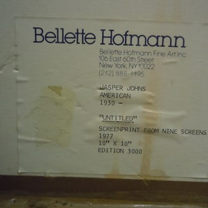 Jasper Johns Untitled, 1977 (un-numbered) Edition of 3000 Silkscreen in ...