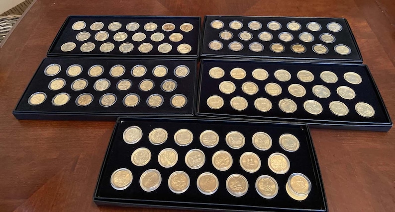 1999-2009 Complete Set of 24k Gold-plated 50 State Quarters ...