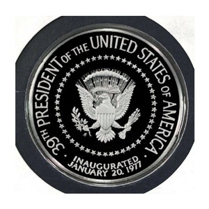 President Jimmy Carter Official Inaugural Day Silver Proof Coin 1977 ...