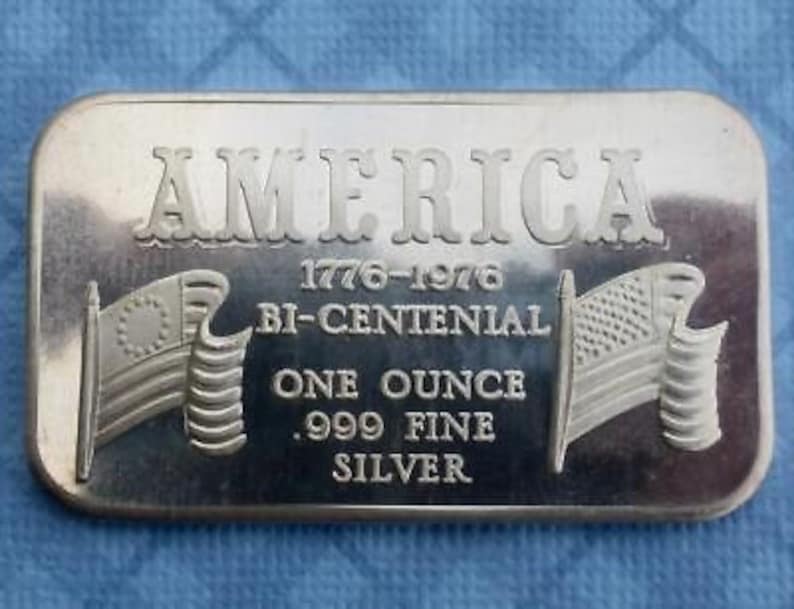 America 1776 - 1976 Bicentennial 1 Oz Silver Bullion Bar .999 Fine - Etsy