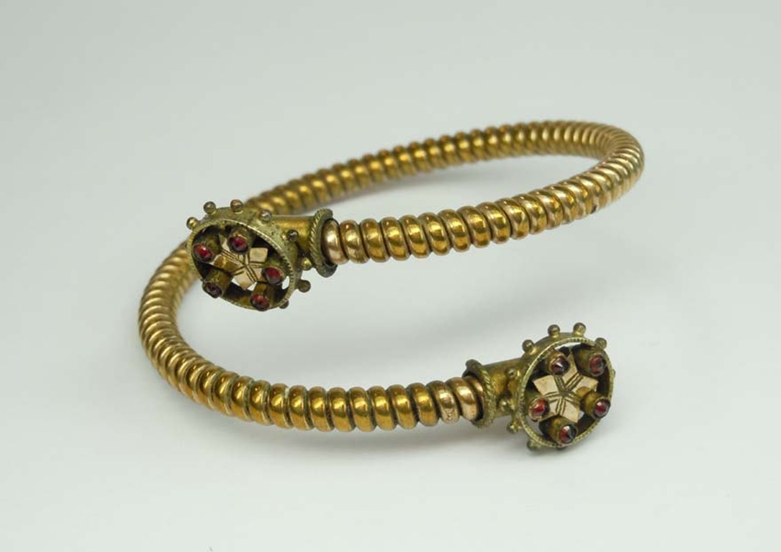 19th Century Victorian Gold Filled Bohemian Garnet Armlet or Bracelet ...