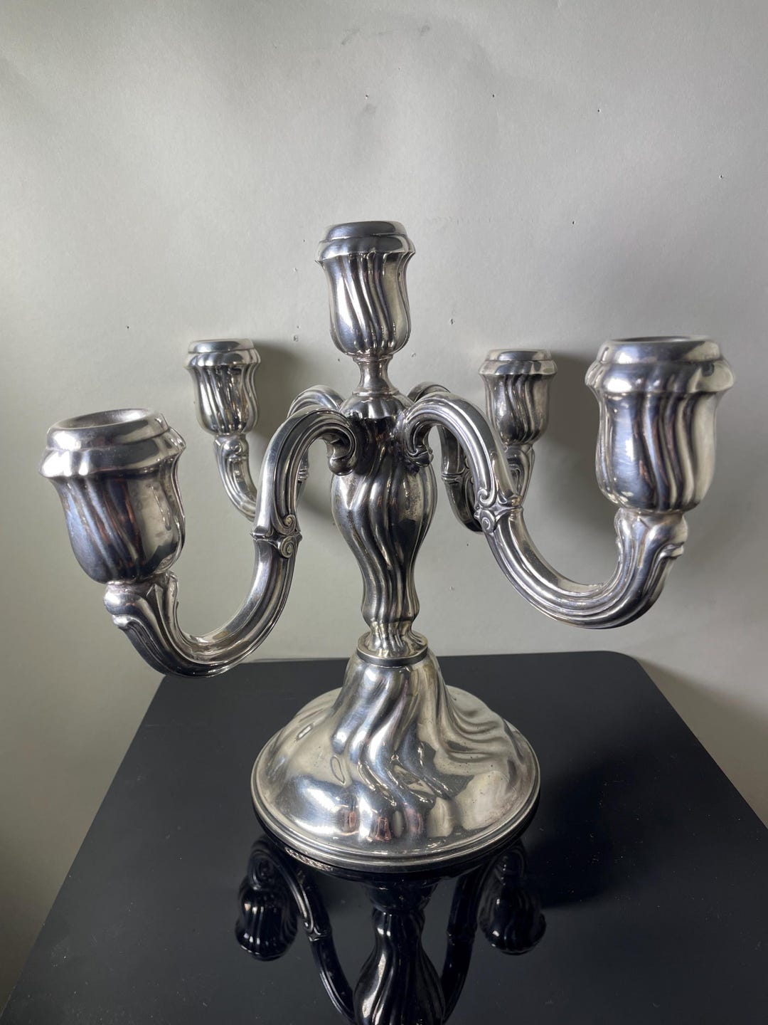 An Impressive Austrian 800 (continental) Silver Art Nouveau 5 Light ...