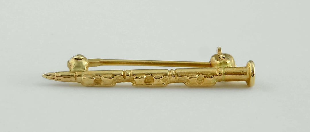 Amazing 14kt Gold Clarinet Woodwind Instrument 3D Pin Brooch - Etsy