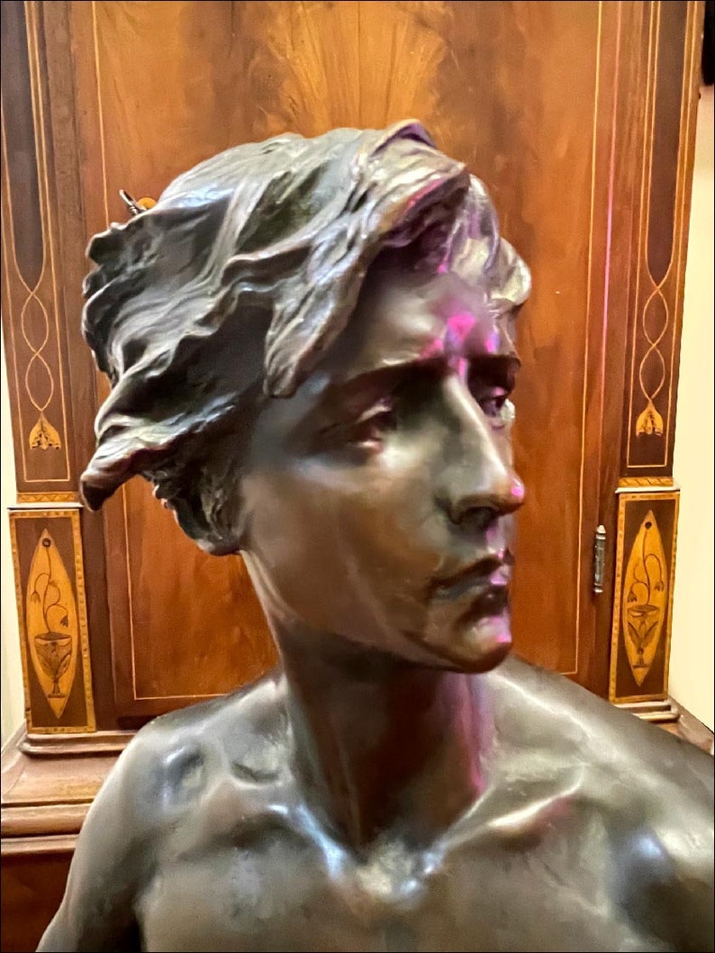 Raoul Larche 19th Century French Bronze SCULPTURE of 'DAVID' Semi Nude ...