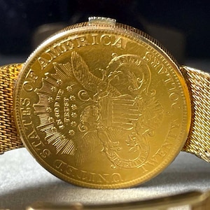 Piaget 1895 20 Dollar Gold Coin Manual Wind Mens 35mm Statement Watch ...