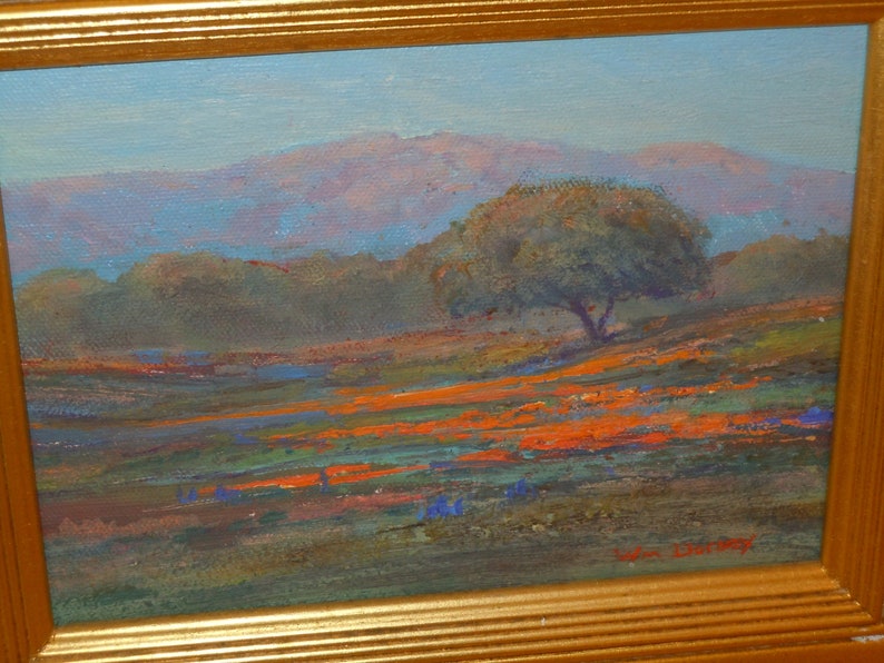 William Ballantine Dorsey Oil on Canvas Painting Flower Fields in ...